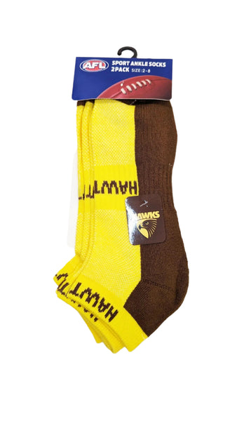 Hawthorn Hawks High Performance Sport Ankle Socks 2pk
